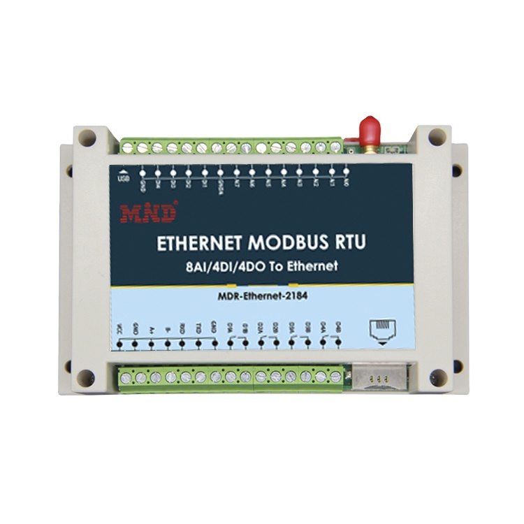 China MDR2184 Ethernet RS232/485 Modbus TCP/UDP RTU 8 Analog input 4 Digital input 4 Relay ...